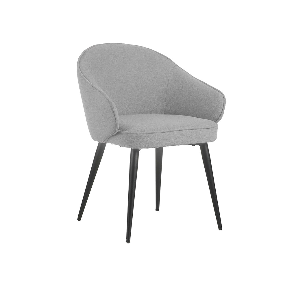 BUTACA ESTACIONARIA EN TELA GRIS Y PATAS NEGRAS – Ilumel Outlet